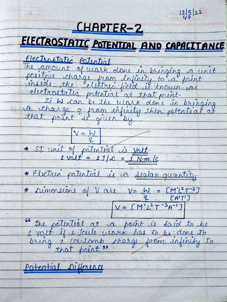 Electrostatic Potential and Capacitor - Compressed | PDF