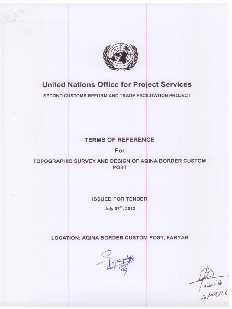 TOR For Topographic Servey and Design of Aqina BCP | PDF
