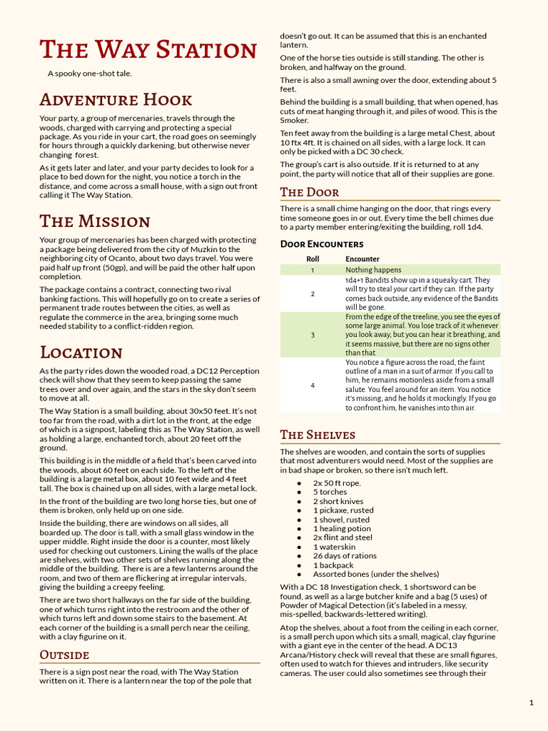 The Way Station Adventure | PDF