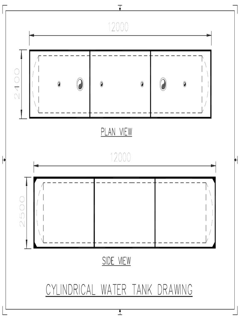 Cylindrical Water Tant Drawing | PDF