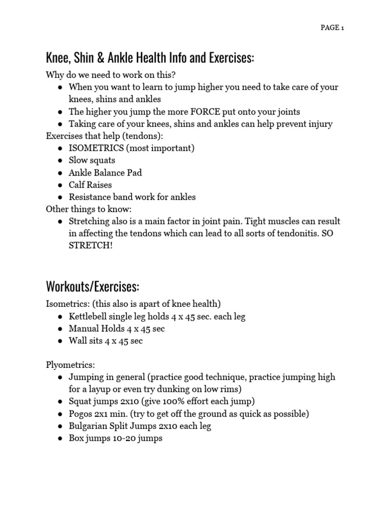 Workouts-Exercises - Hops For Hoops | PDF | Self-Improvement