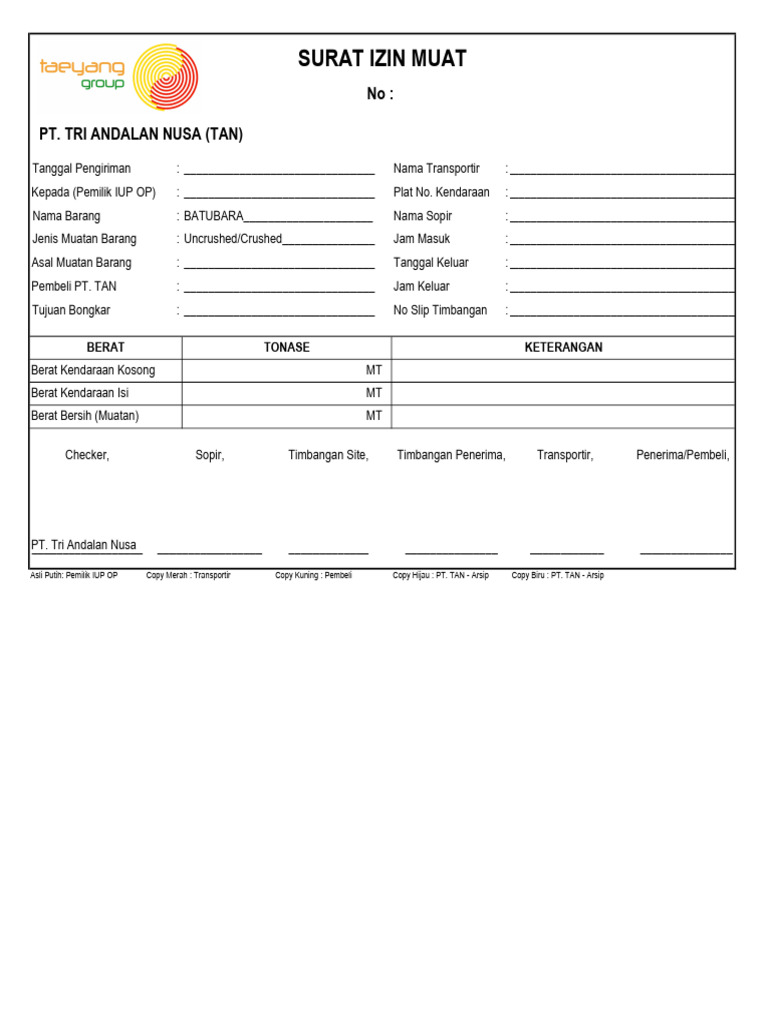 Surat Izin Muat | PDF | Pengelolaan Keuangan & Uang