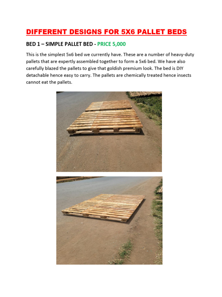 5x6 PALLET BEDS CATALOGUE | PDF | Pallet | Bed