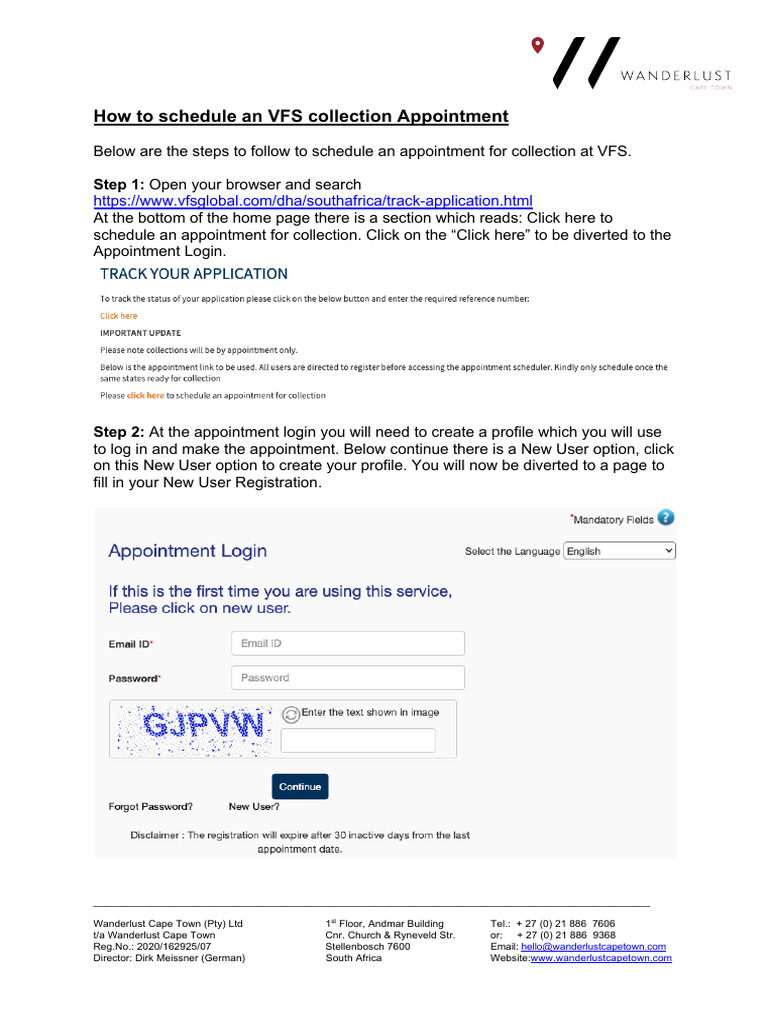 VFS Collection Appointment Memo | PDF | Internet | Software