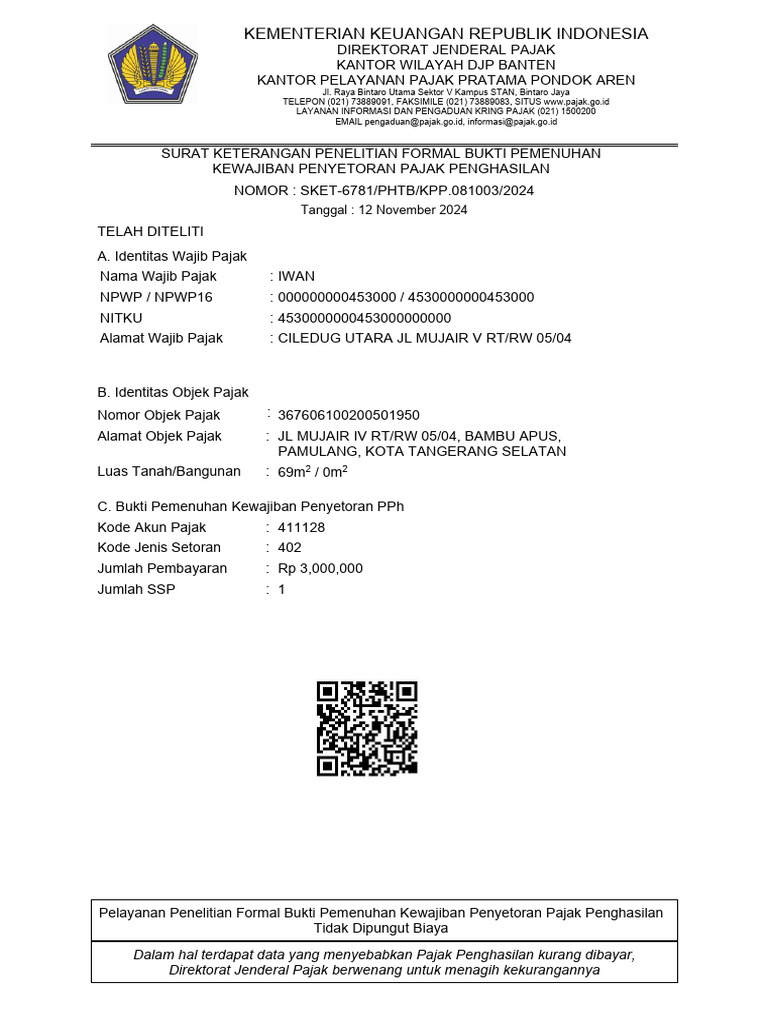 Validasi PPH - Iwan | PDF