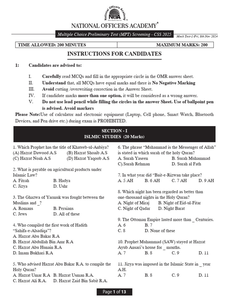 MPT 1st 8th NOV 2024 | PDF | Muhammad