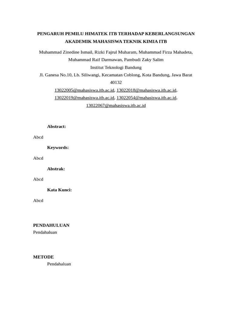 Pengaruh Pemilu Himatek Itb Terhadap Keberlangsungan Akademik Mahasiswa ...