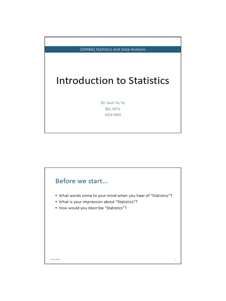 113 1 01 - Intro Stats - Pre | PDF | Statistics | Statistical Inference