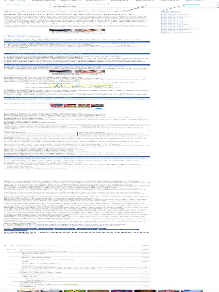 DAV Class 8 Science Chapter 4 Solutions | PDF | Force | Pressure