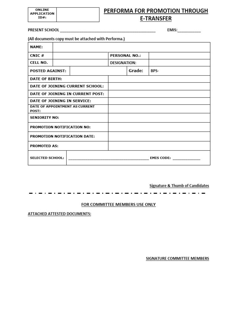 New Transfer Proforma | PDF | Social Institutions