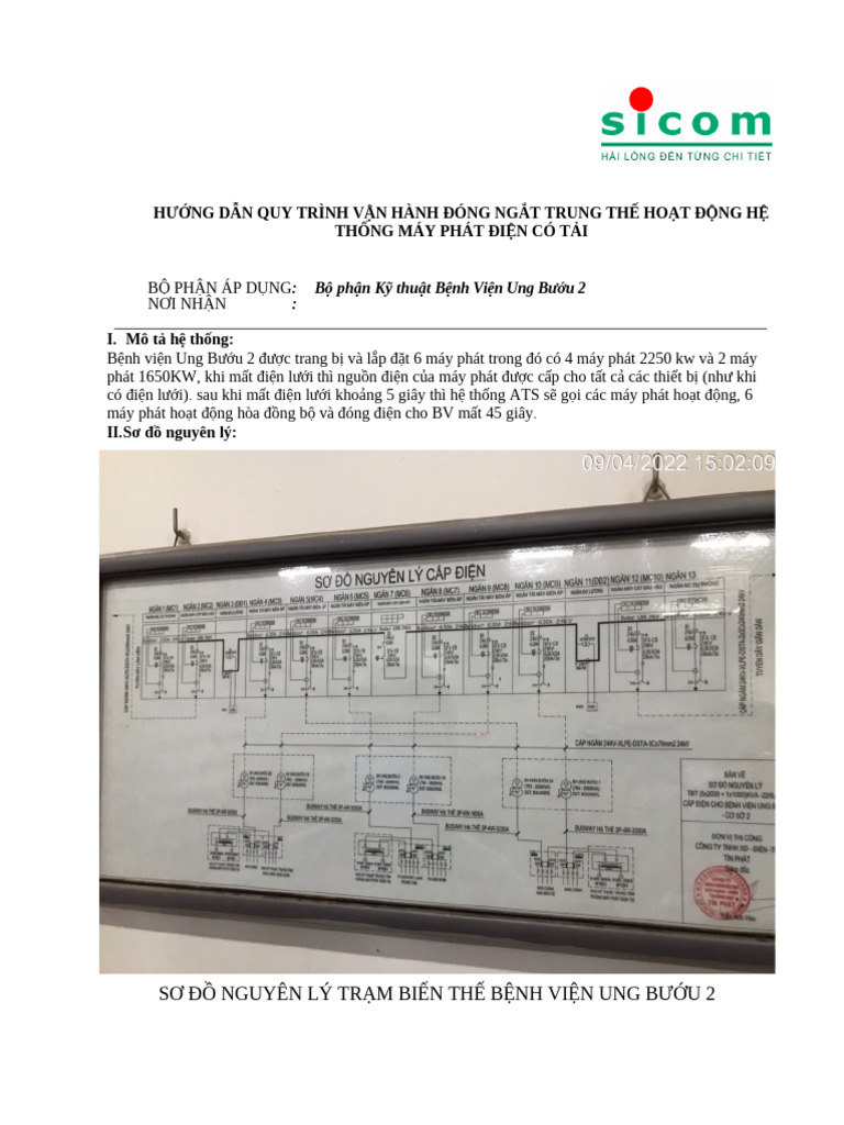 HD VH HT MAY PHAT DIEN BVUB (Phong TR ) | PDF