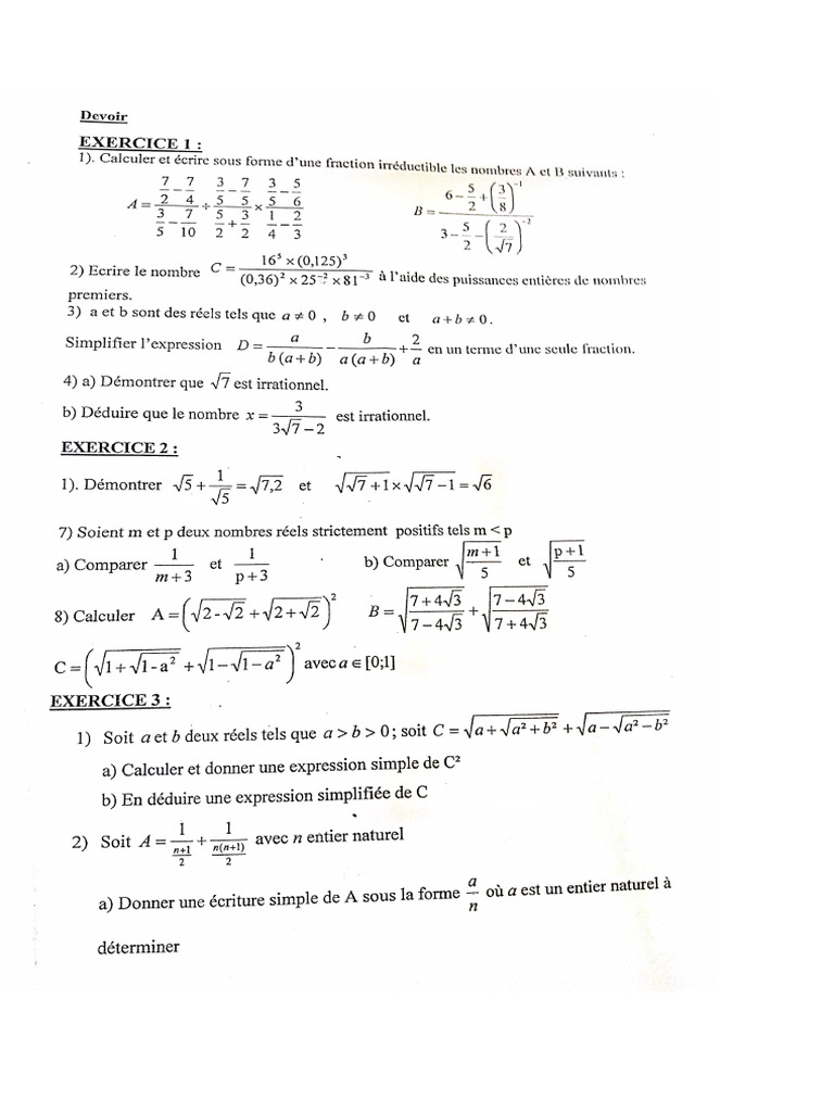 TD Maths 2nde C | PDF
