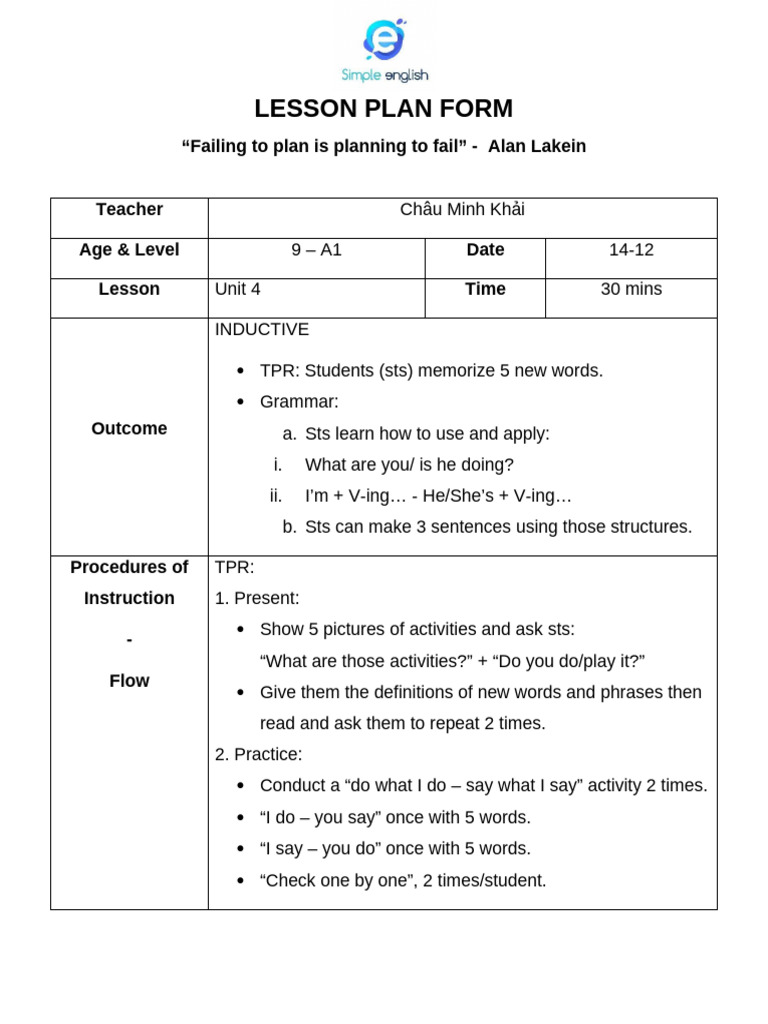 Final Lesson Plan_Grammar | PDF | Cognitive Science | Cognition