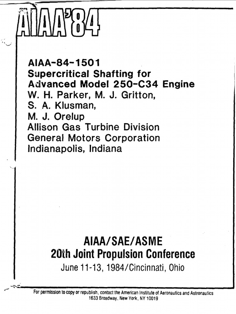 AIAA-1984-1501-332 (Allison 250 Gas Turbine Critical Speed Design ...