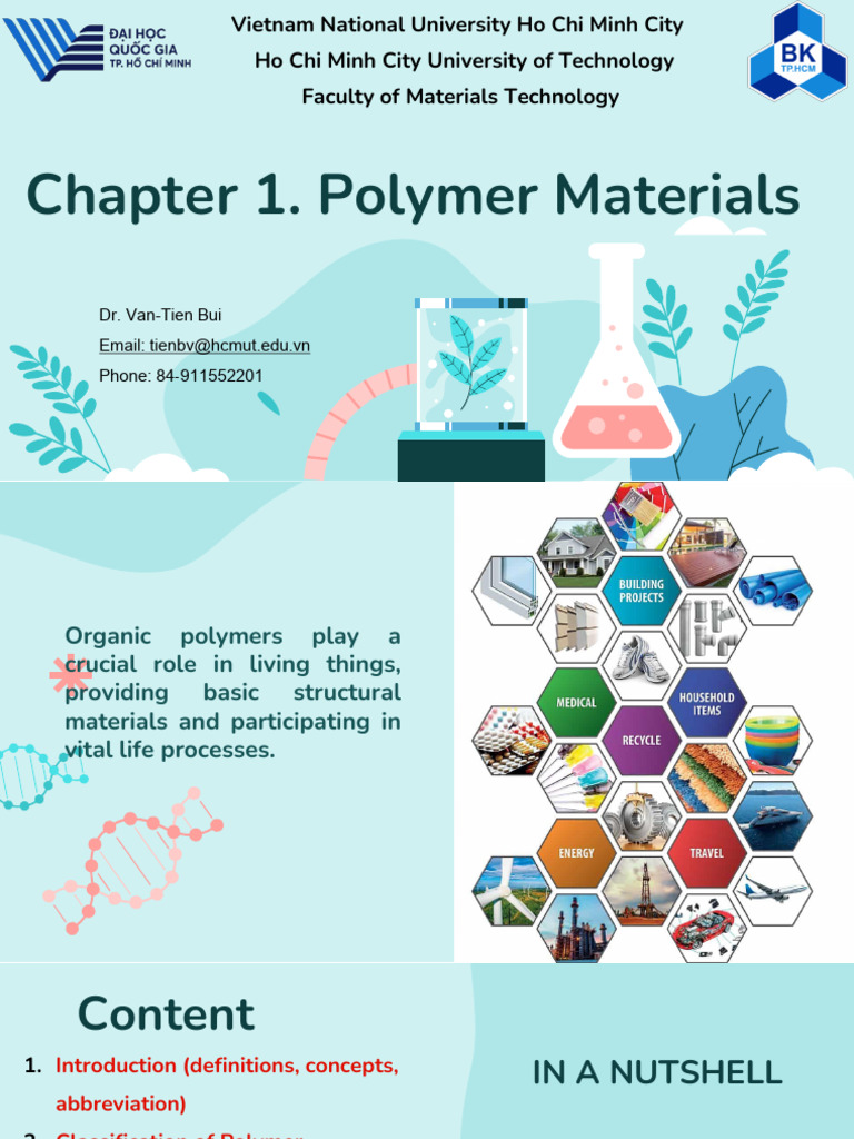 Chapter 1. POLYMER MATERIALS - PART 1 | PDF | Polymers | Copolymer