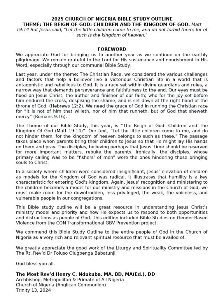 2025 CON Bible Study Outline Final Draft | PDF | Baptism | Jesus