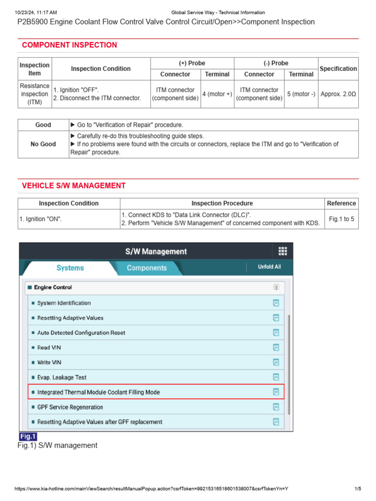 P2B5900 Engine Coolant Flow Control Valve Control Circuit Open ...