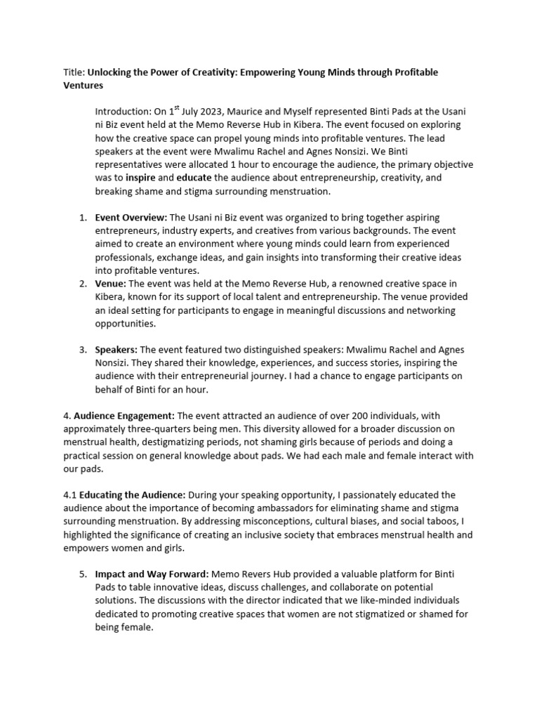 Memo Reverse Report 1 | PDF | Entrepreneurship