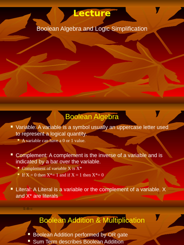 Lec - 01 240219 DLD MM | PDF | Boolean Algebra | Teaching Mathematics