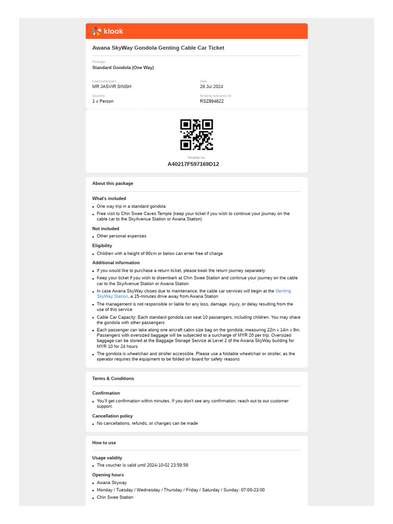 Klook Voucher | PDF | Transport | Public Transport