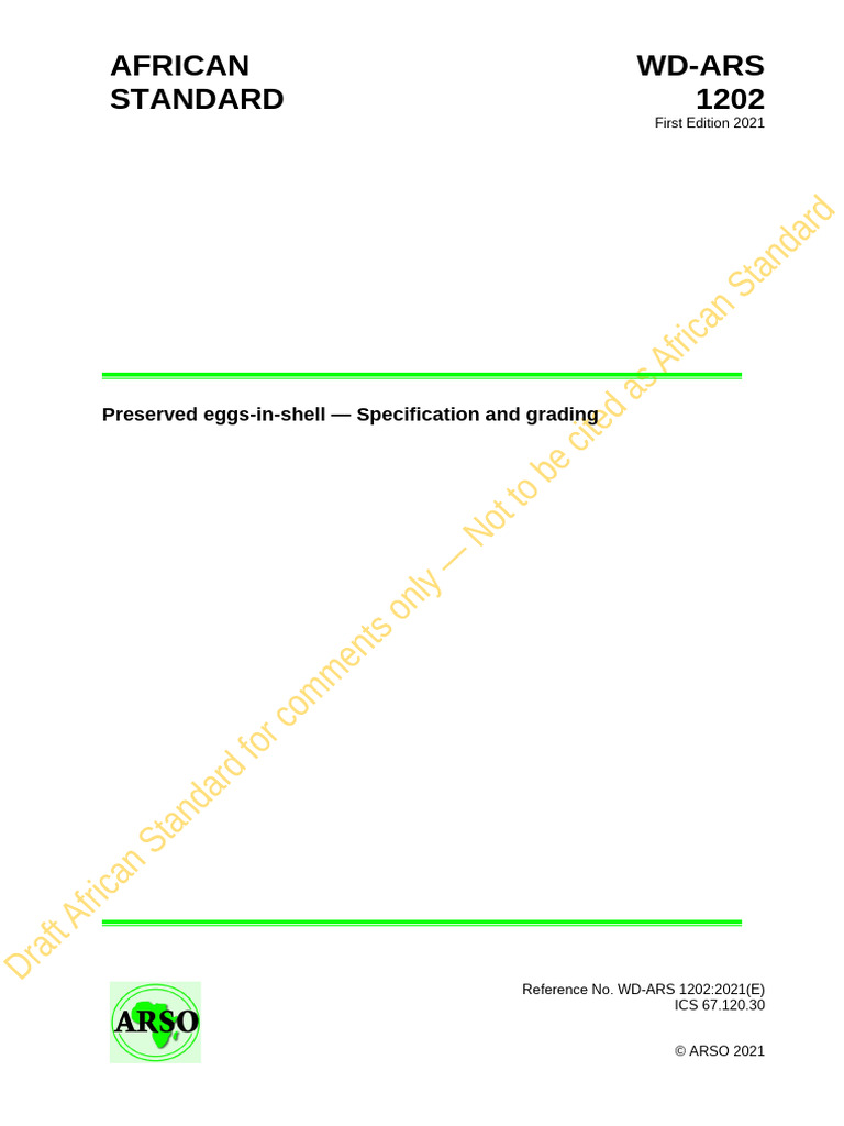 CD-ARS 1202-2021, Preserved Eggs-In-Shell | PDF | Technology & Engineering