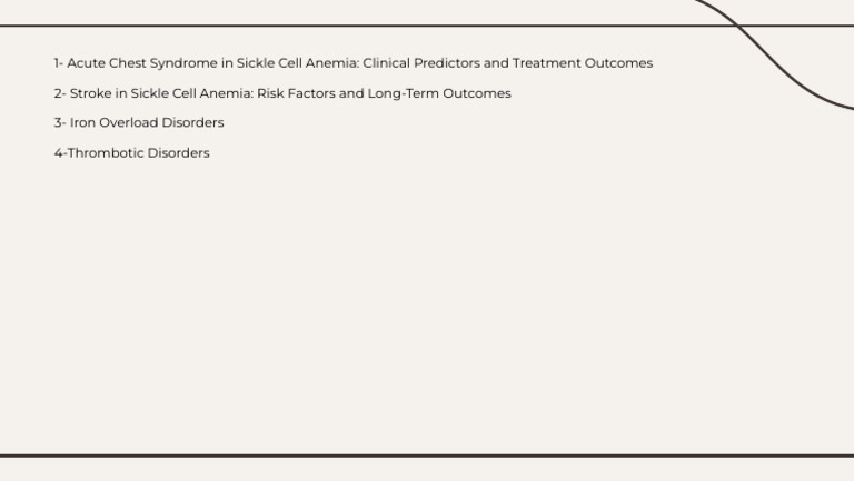 Sickle Cell Anemia: Complications & Outcomes | PDF