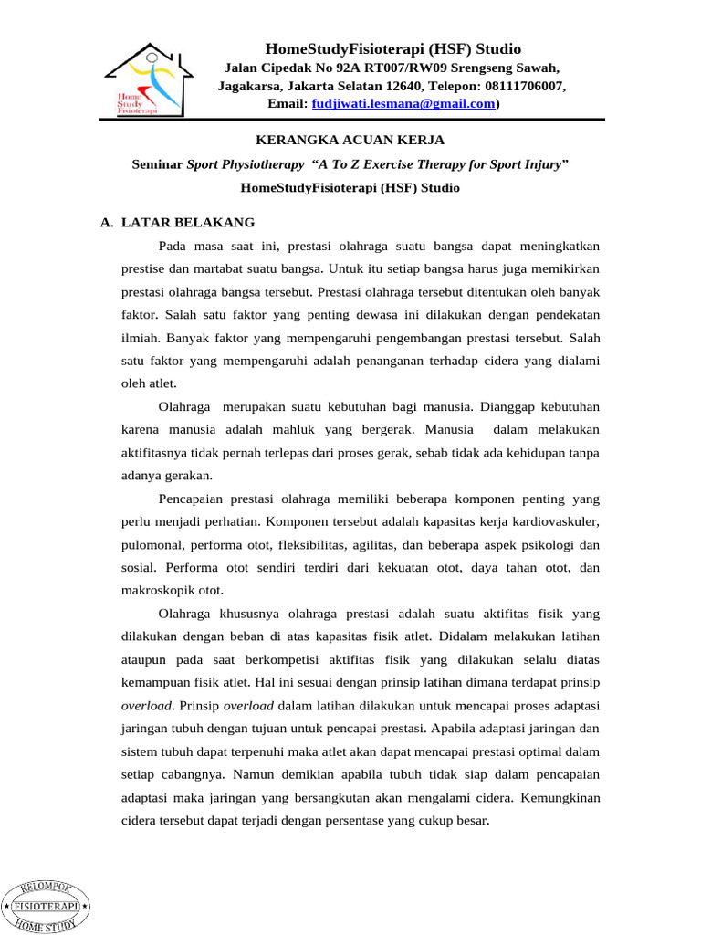 Seminar Fisioterapi Olahraga 2025 | PDF