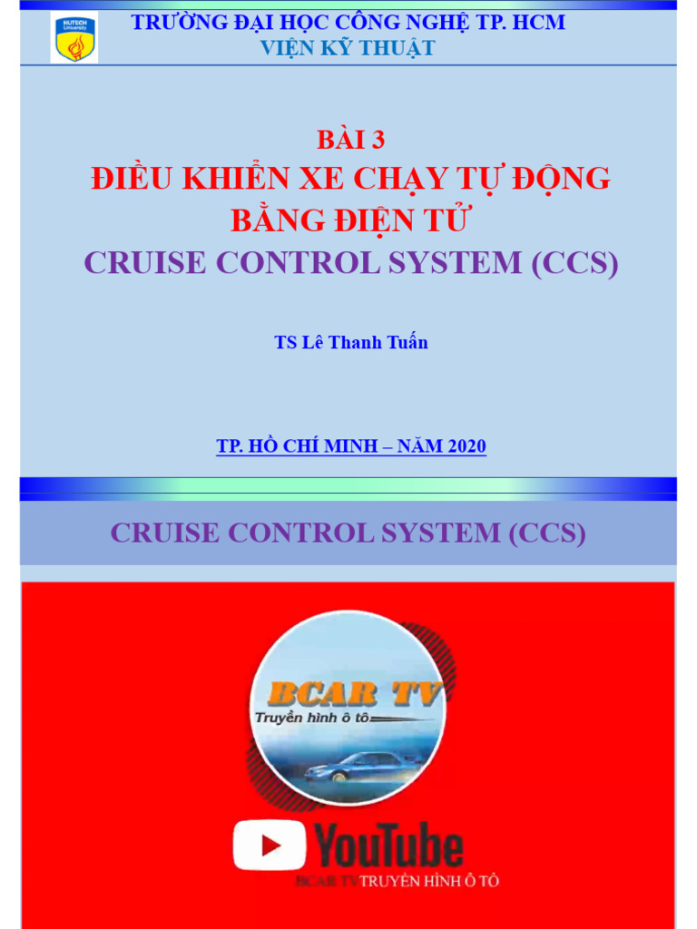 Bai 3 Điều khiển xe chạy tự động bằng điện tử - cruise control system (CCS) | PDF