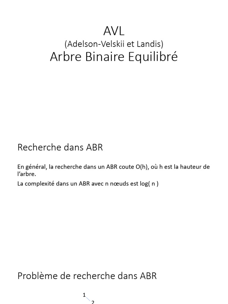 Arbre AVL : Équilibrage et Rotations | PDF | Algorithmes et structures ...