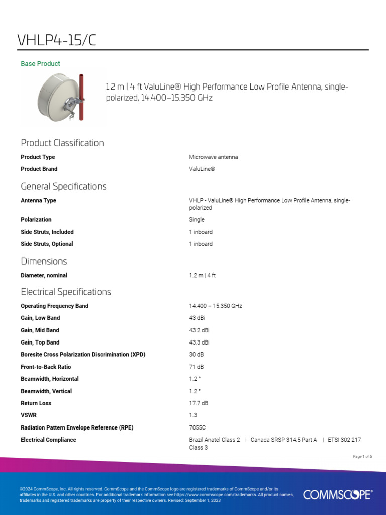 1.2m ValuLine High Performance Antenna | PDF | Antenna (Radio) | Waves