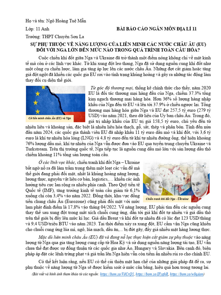 Gia Tăng S PH Thu C Nga Và EU | PDF