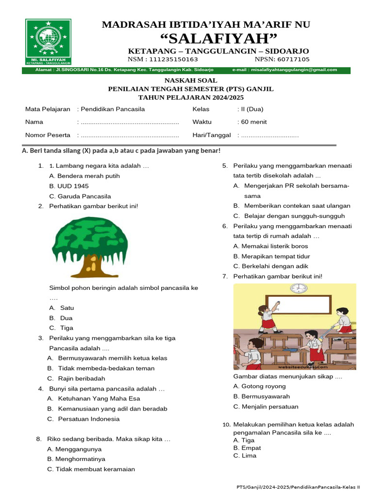 Soal PPKN Kelas 2 | PDF