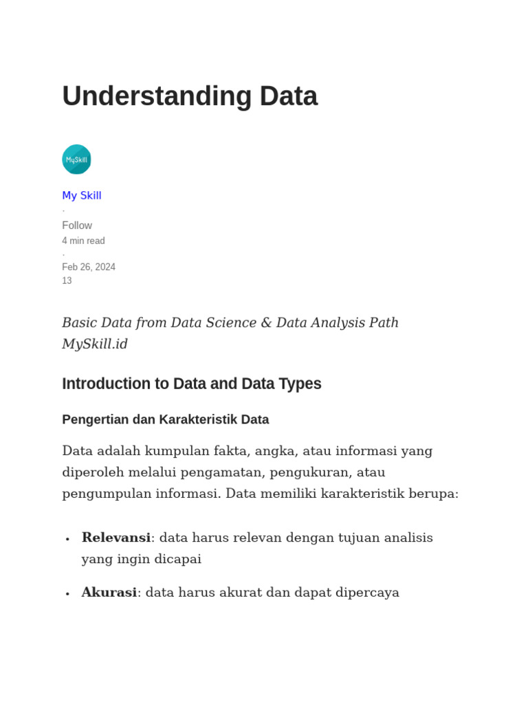 Understanding Data | PDF | Karier & Perkembangan | Bisnis