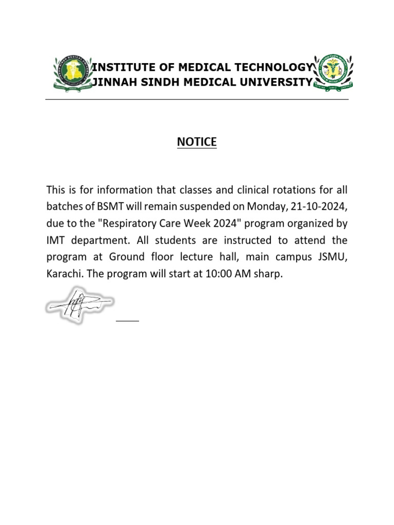 Notice of RT Care Week | PDF | Business | Science & Mathematics