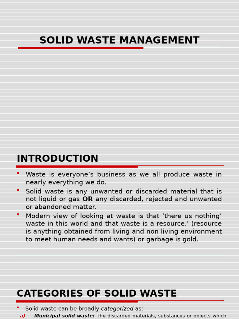 Solid Waste Management Strategies | PDF | Waste | Waste Management