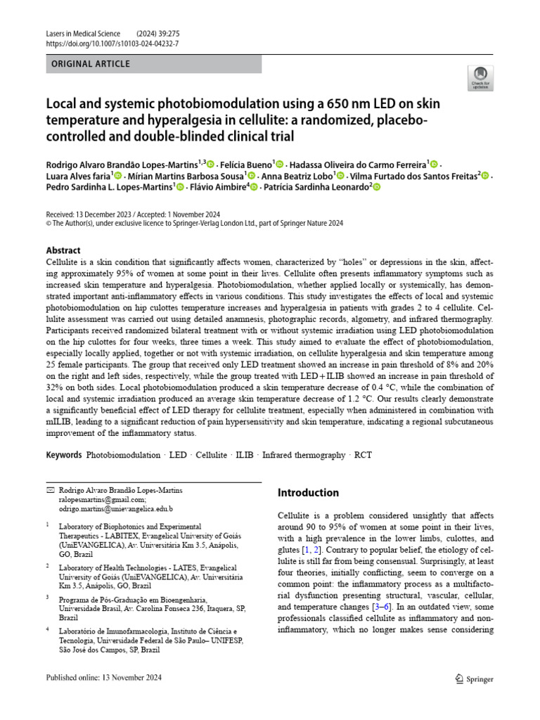 Paper Lipoled Rodrigo Lopes Martins | PDF | Inflammation | Infrared