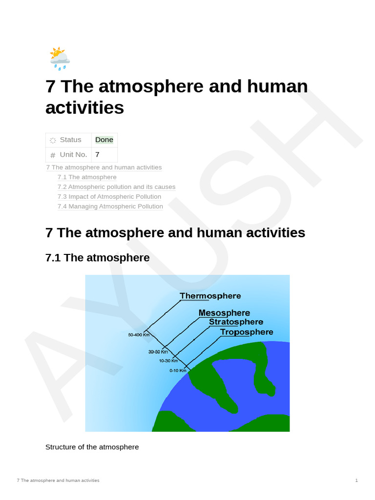 Atmospheric Pollution and Management Guide | PDF | Atmosphere Of Earth ...
