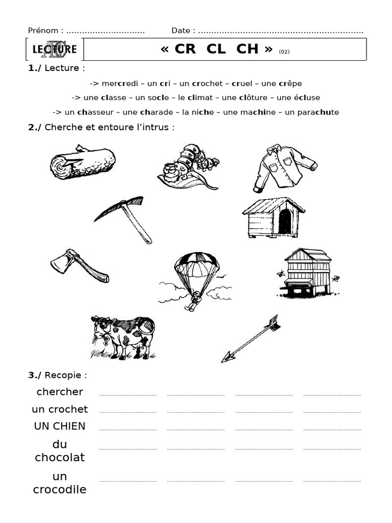 Consonne CR CL CH 02 | PDF