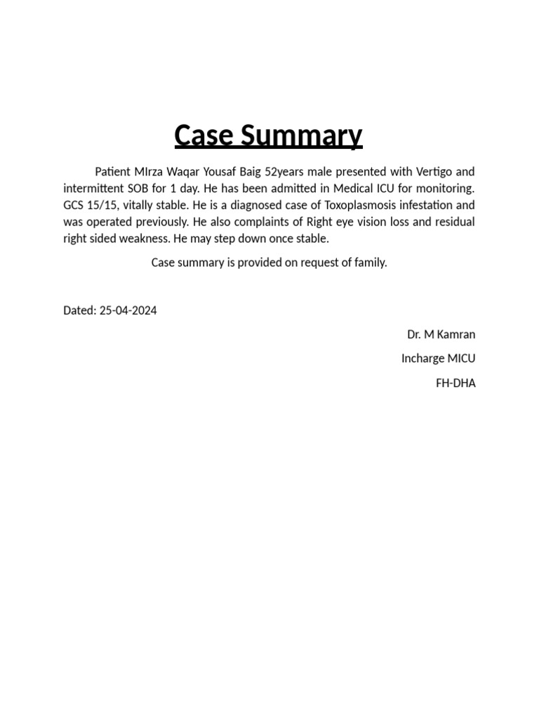 Case Summary Mirza Waqas | PDF