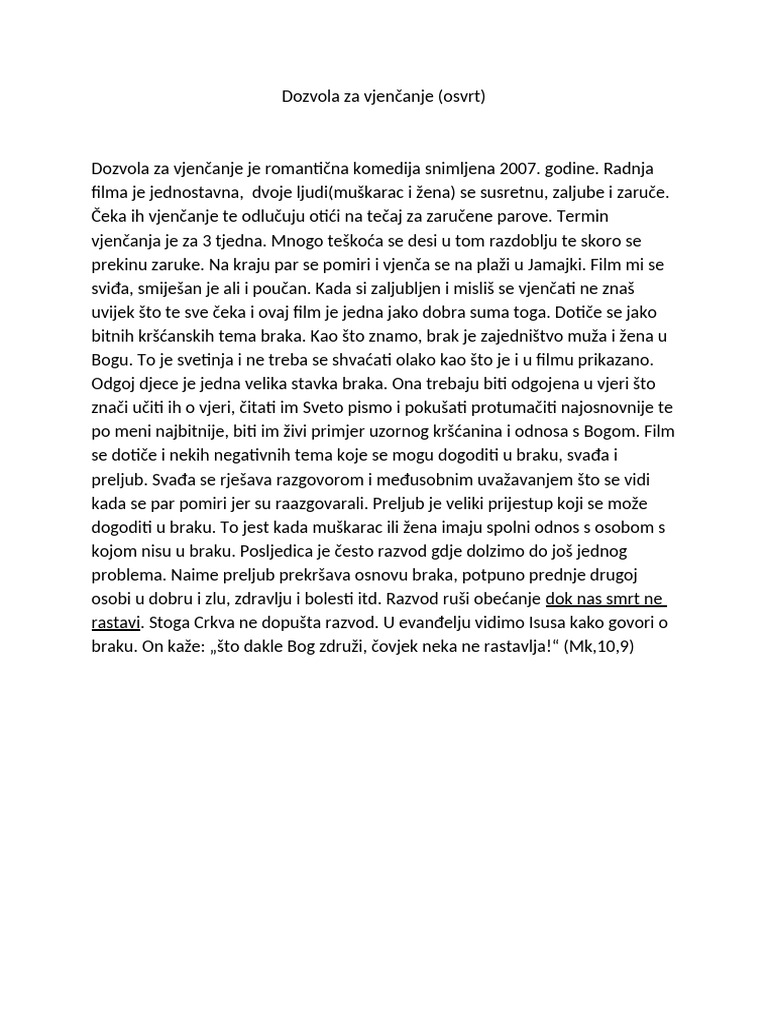 Dozvola Za Vjenčanje | PDF