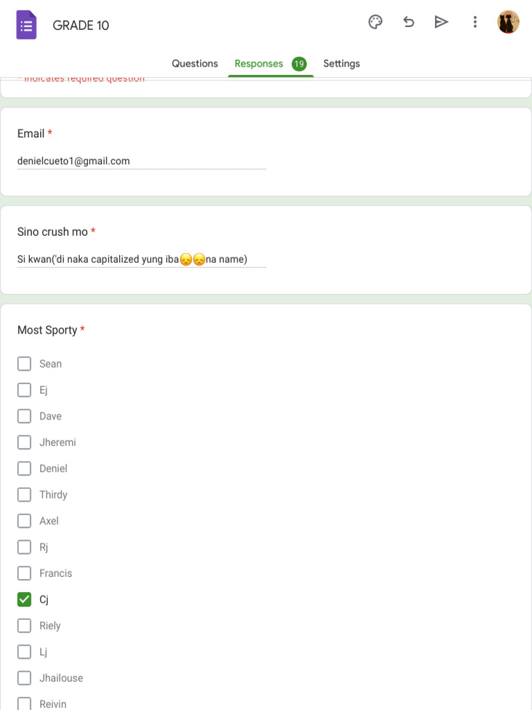 Grade 10 Student Survey Responses | PDF