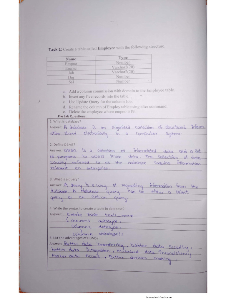 DBMS Lab Manual Final | PDF