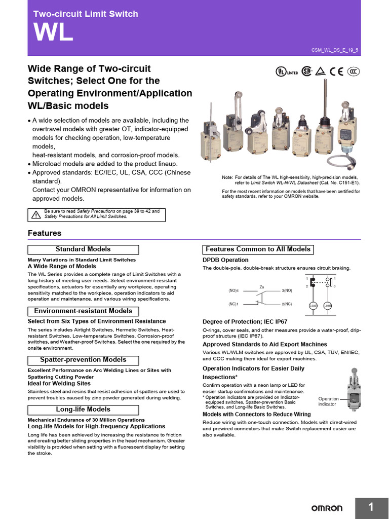 WL Ds e 19 5 csm582 | PDF | Switch | Electrical Connector