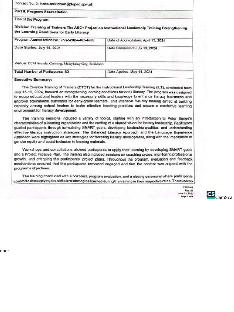 ILT Sample Completion Report | PDF