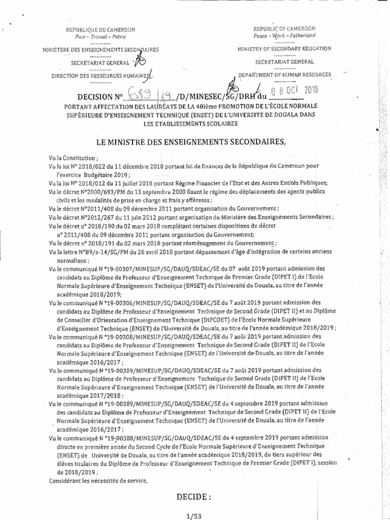 Note D'affectation | PDF