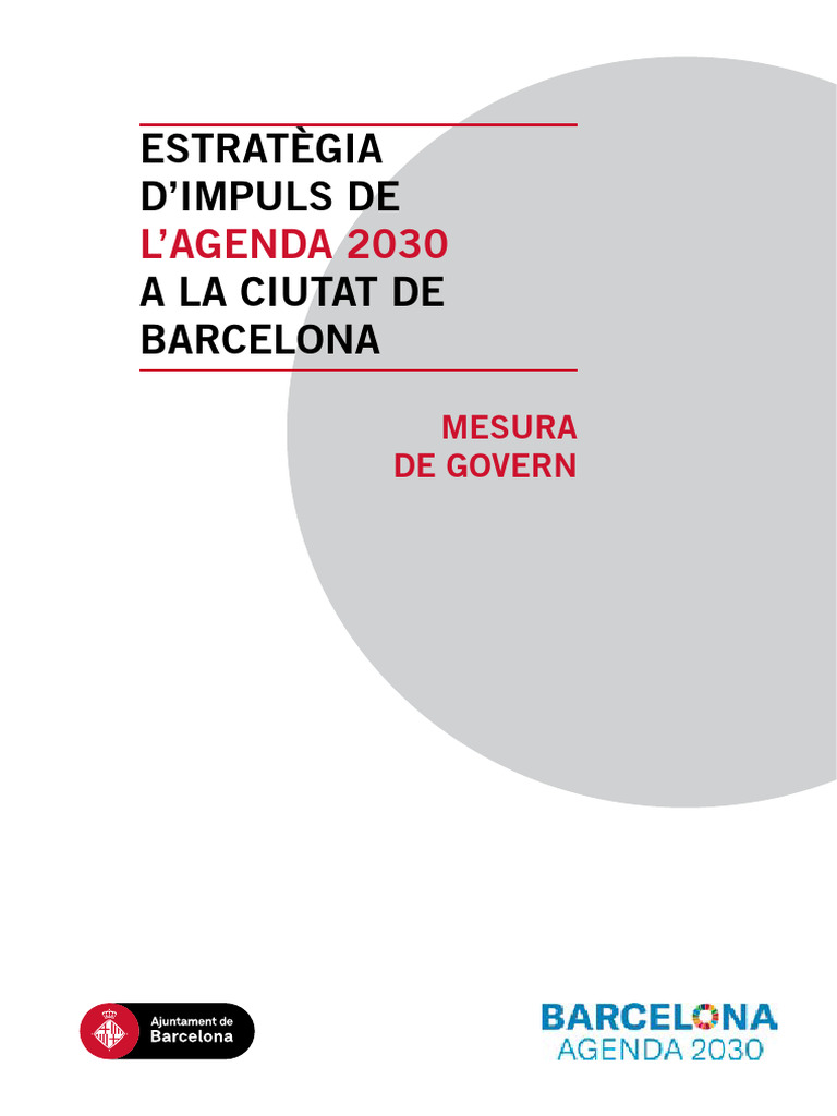 Estratègia D'impuls Agenda 2030 AjBarcelona Mesura Govern | PDF