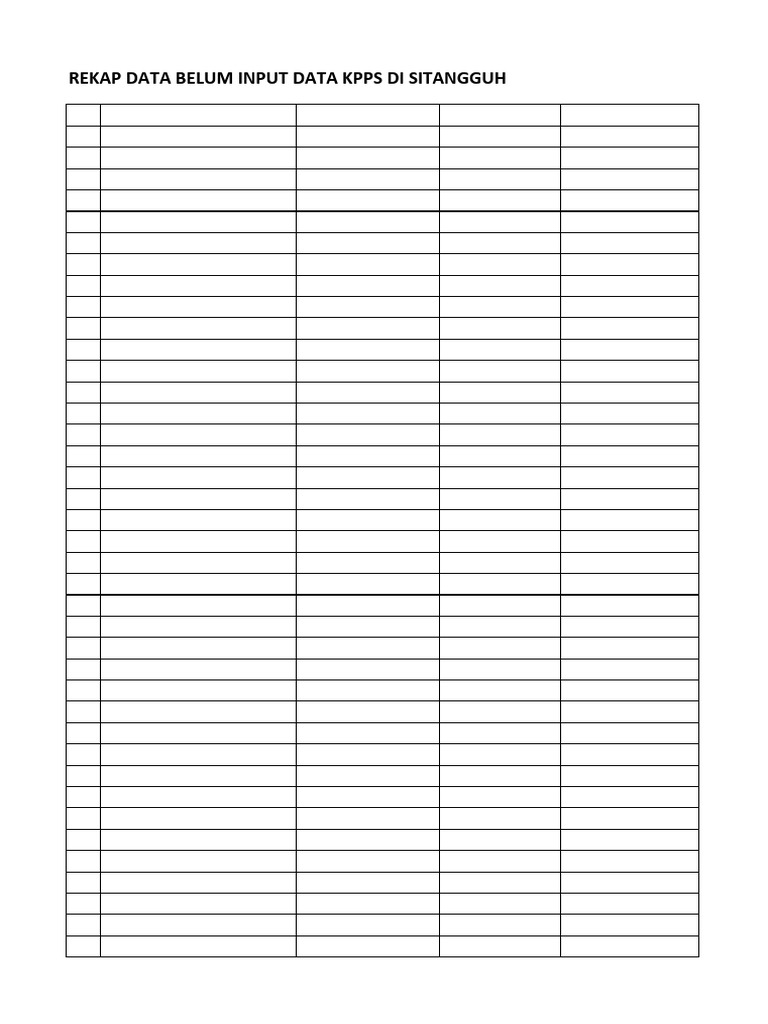 Daftar Belum Input Data KPPS Di SiTangguhkada | PDF