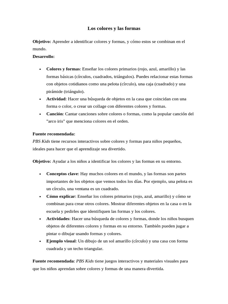 Colores y Formas: Aprendizaje Divertido | PDF | Color | Tecnicas artisticas
