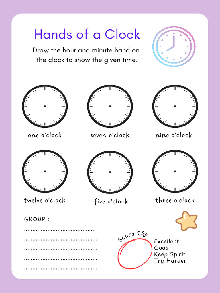 Telling Time On A Clock Math Worksheet | PDF