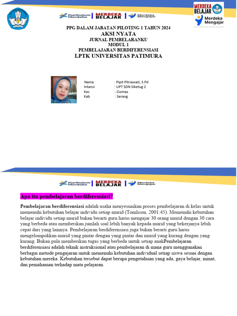 Aksi Nyata Modul 1 Pipit | PDF